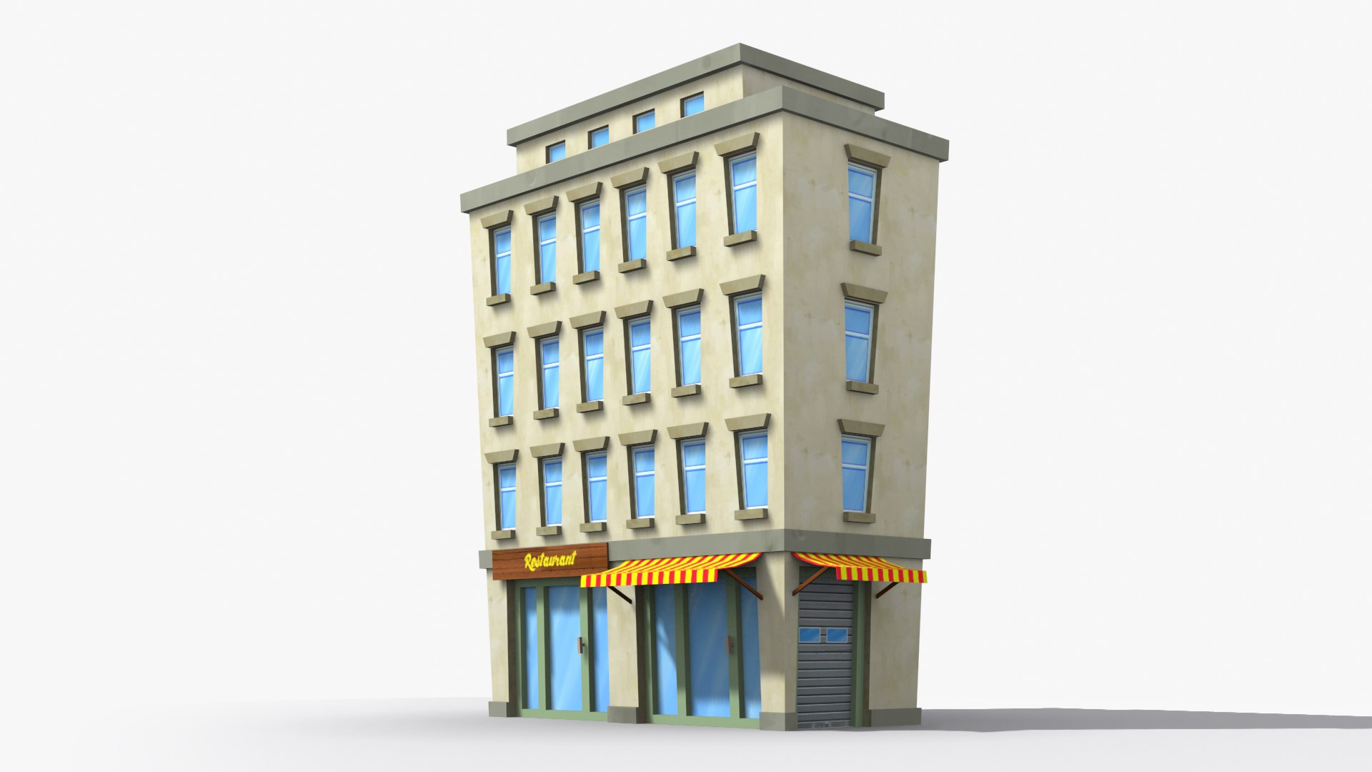 3D Cartoon Building x9 model - TurboSquid 1832301