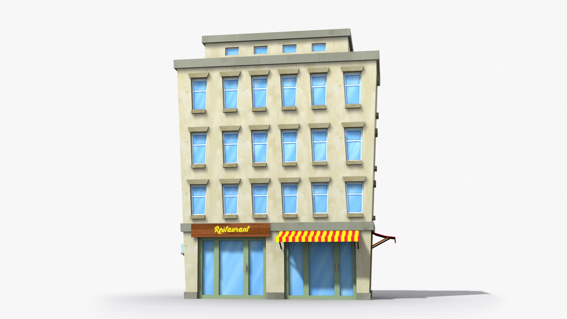 3D Cartoon Building x9 model - TurboSquid 1832301