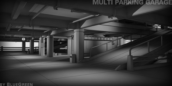 3d model multi parking garage