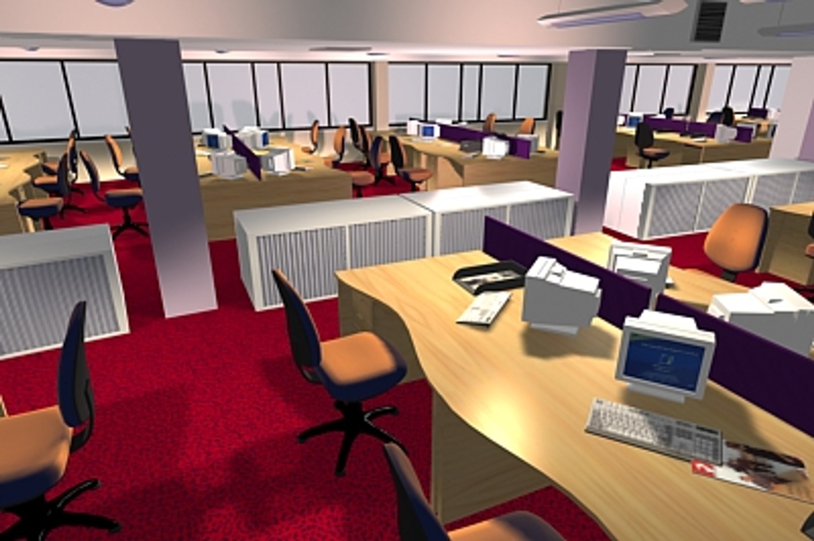 office interior scene 3d model