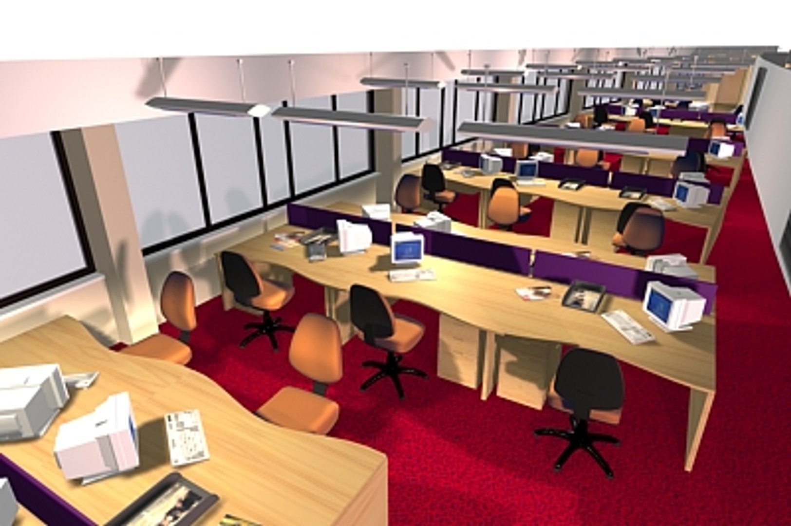 office interior scene 3d model