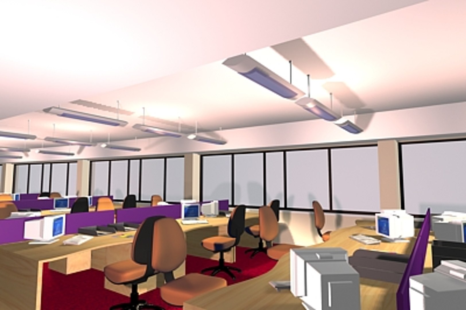 office interior scene 3d model