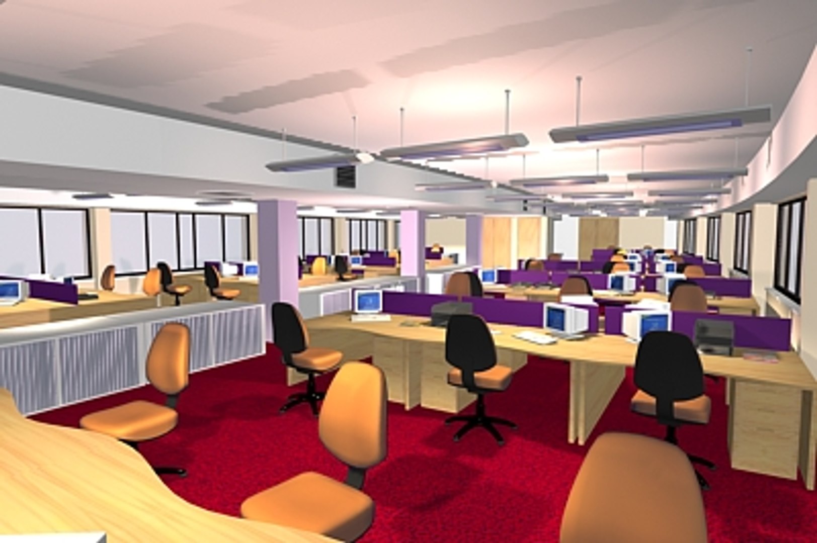 office interior scene 3d model