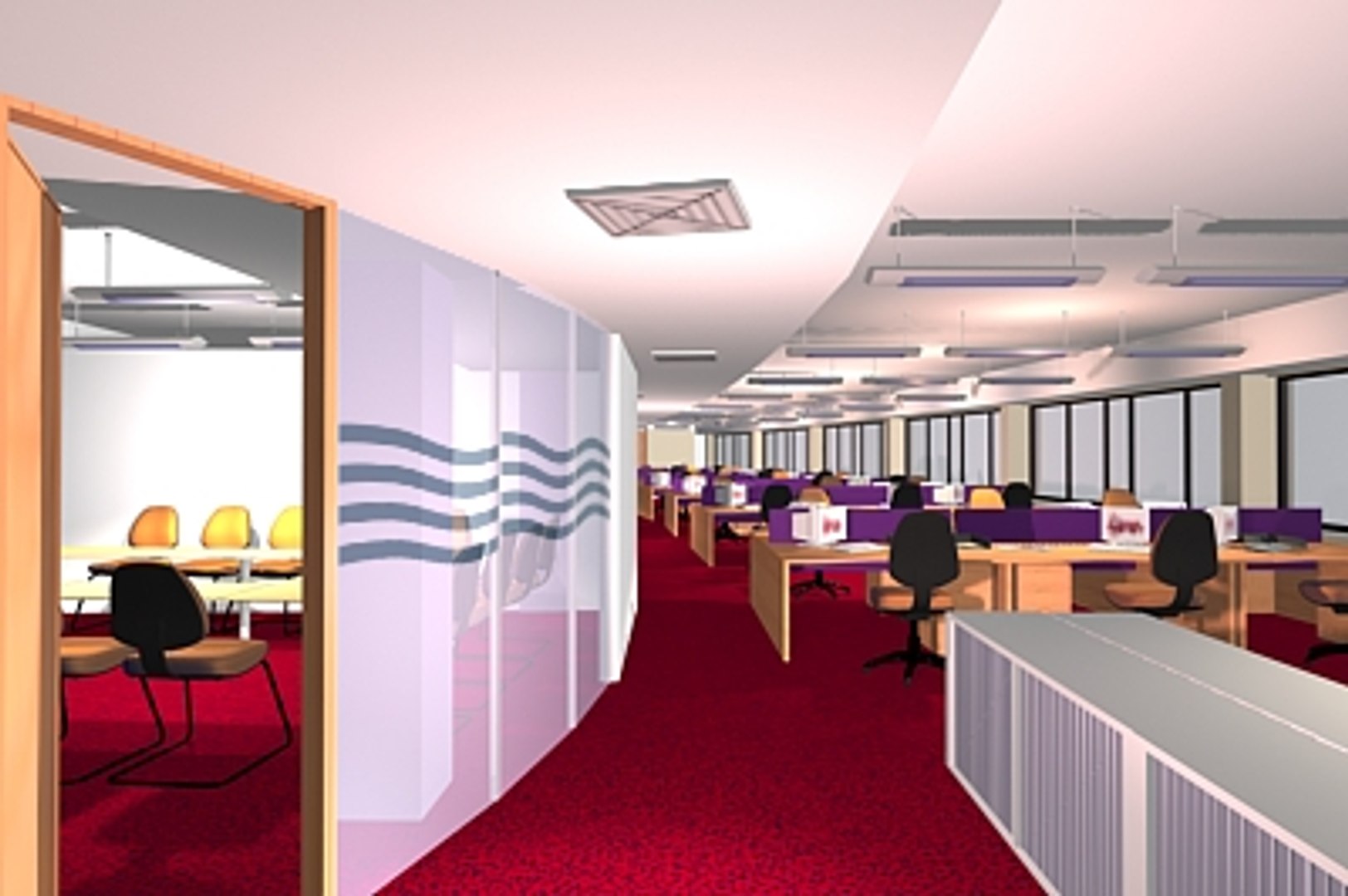 office interior scene 3d model