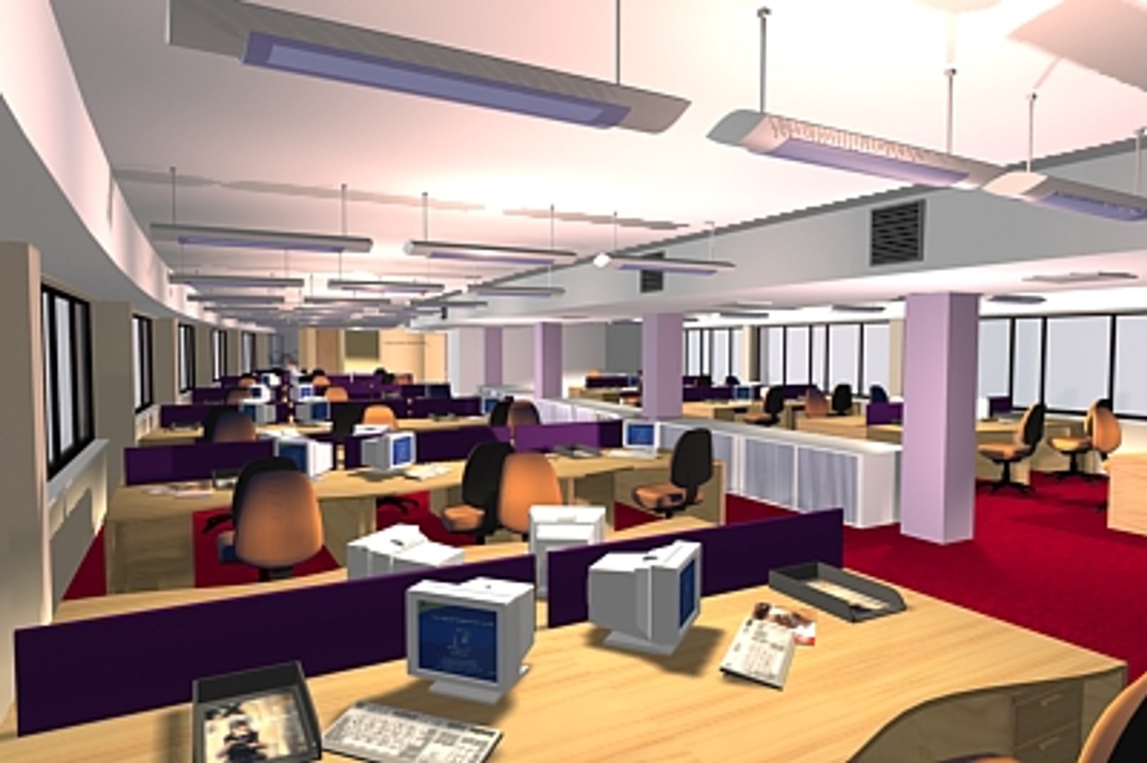 office interior scene 3d model