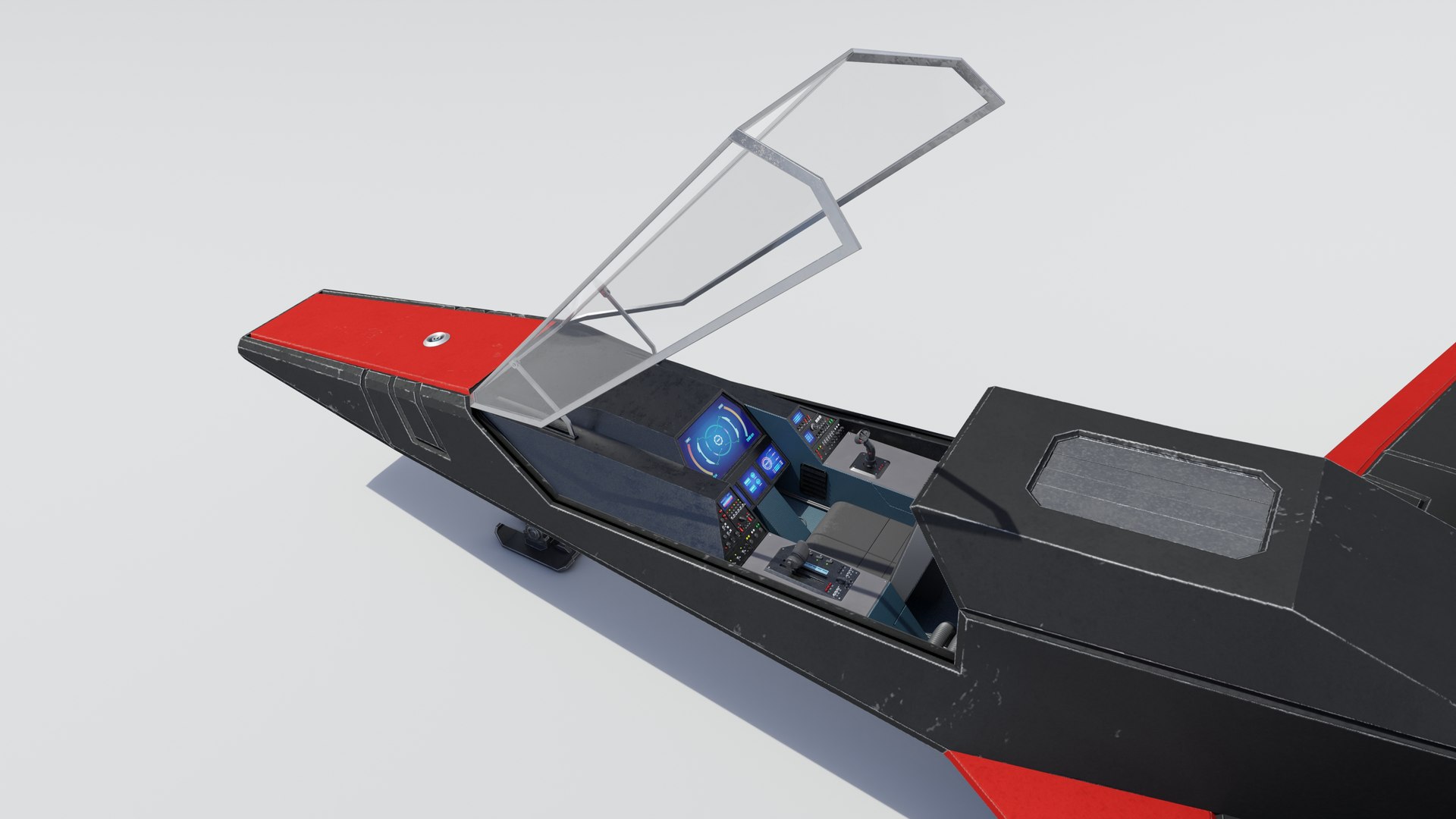 3D Sci-Fi Space Fighter Jet Red With Interior Cockpit - TurboSquid 2156484