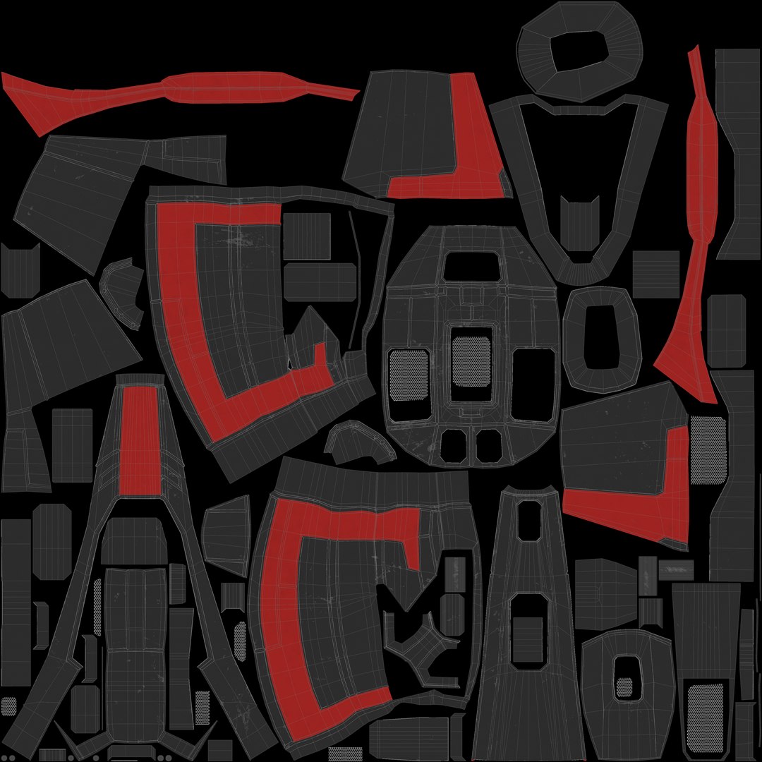 3D Sci-Fi Space Fighter Jet Red With Interior Cockpit - TurboSquid 2156484