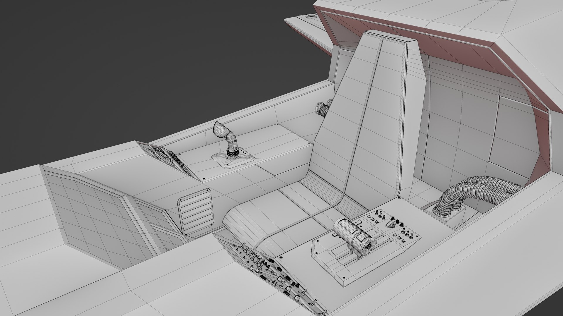 3D Sci-Fi Space Fighter Jet Red With Interior Cockpit - TurboSquid 2156484