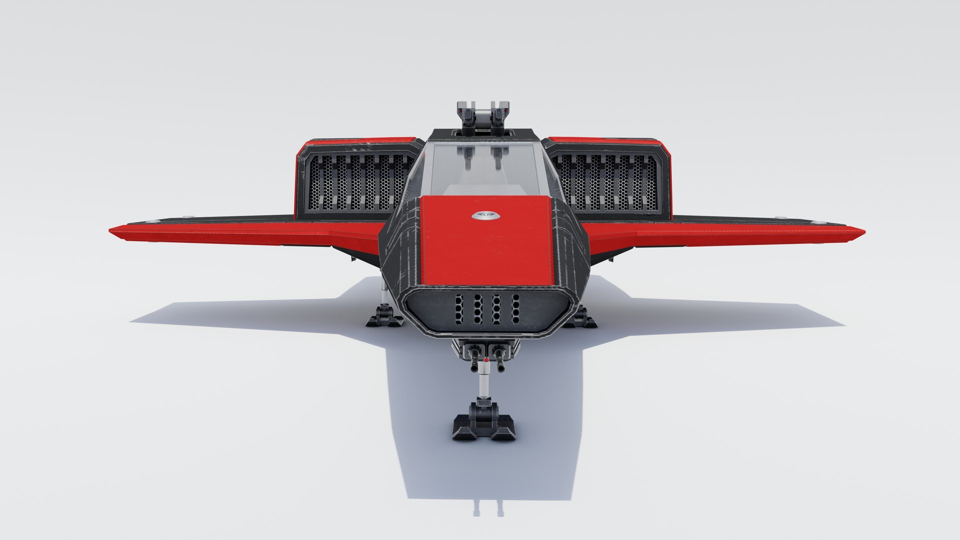 3D Sci-Fi Space Fighter Jet Red With Interior Cockpit - TurboSquid 2156484