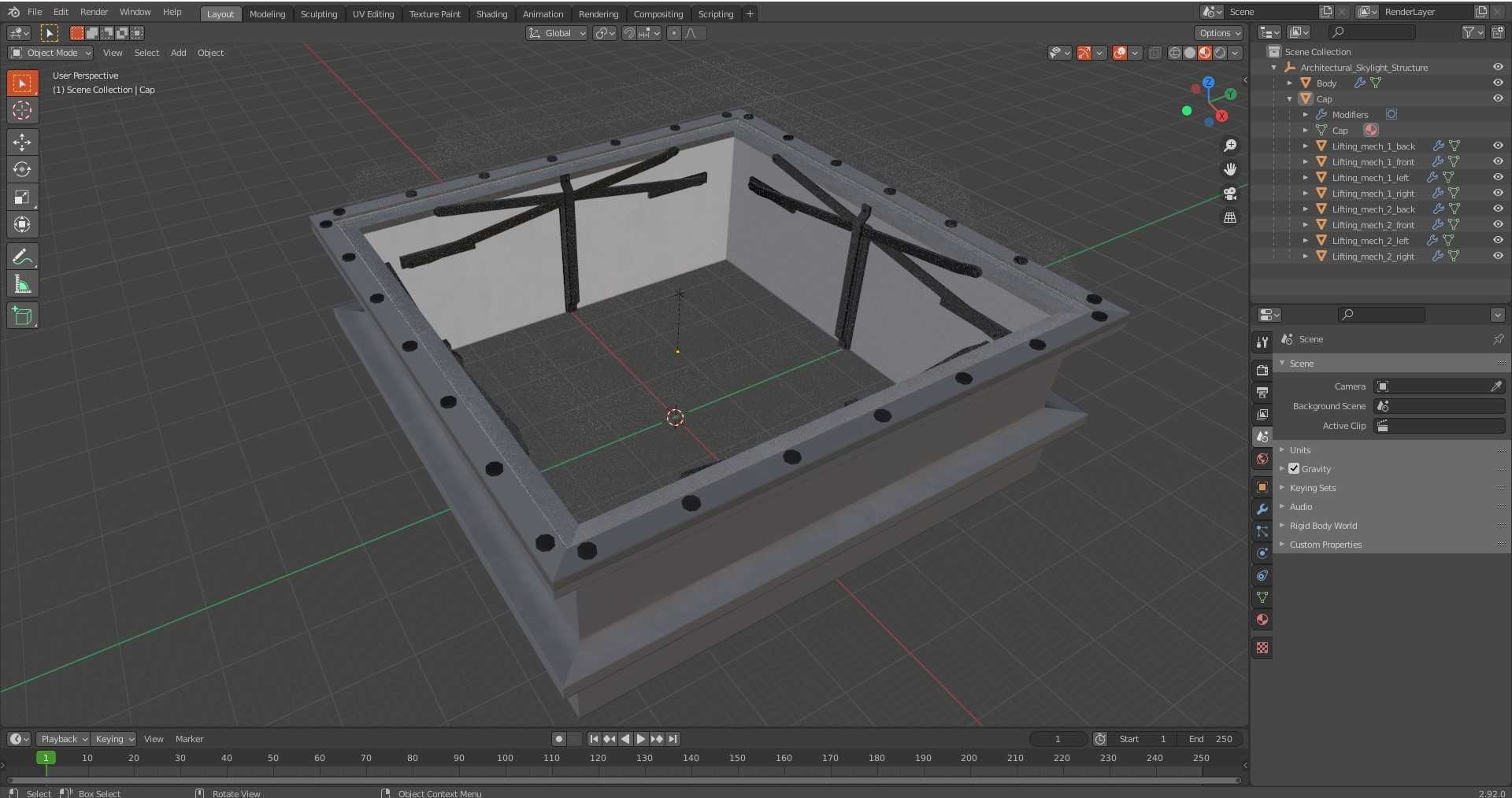 Architectural Skylight Structure 3D Model - TurboSquid 2193303