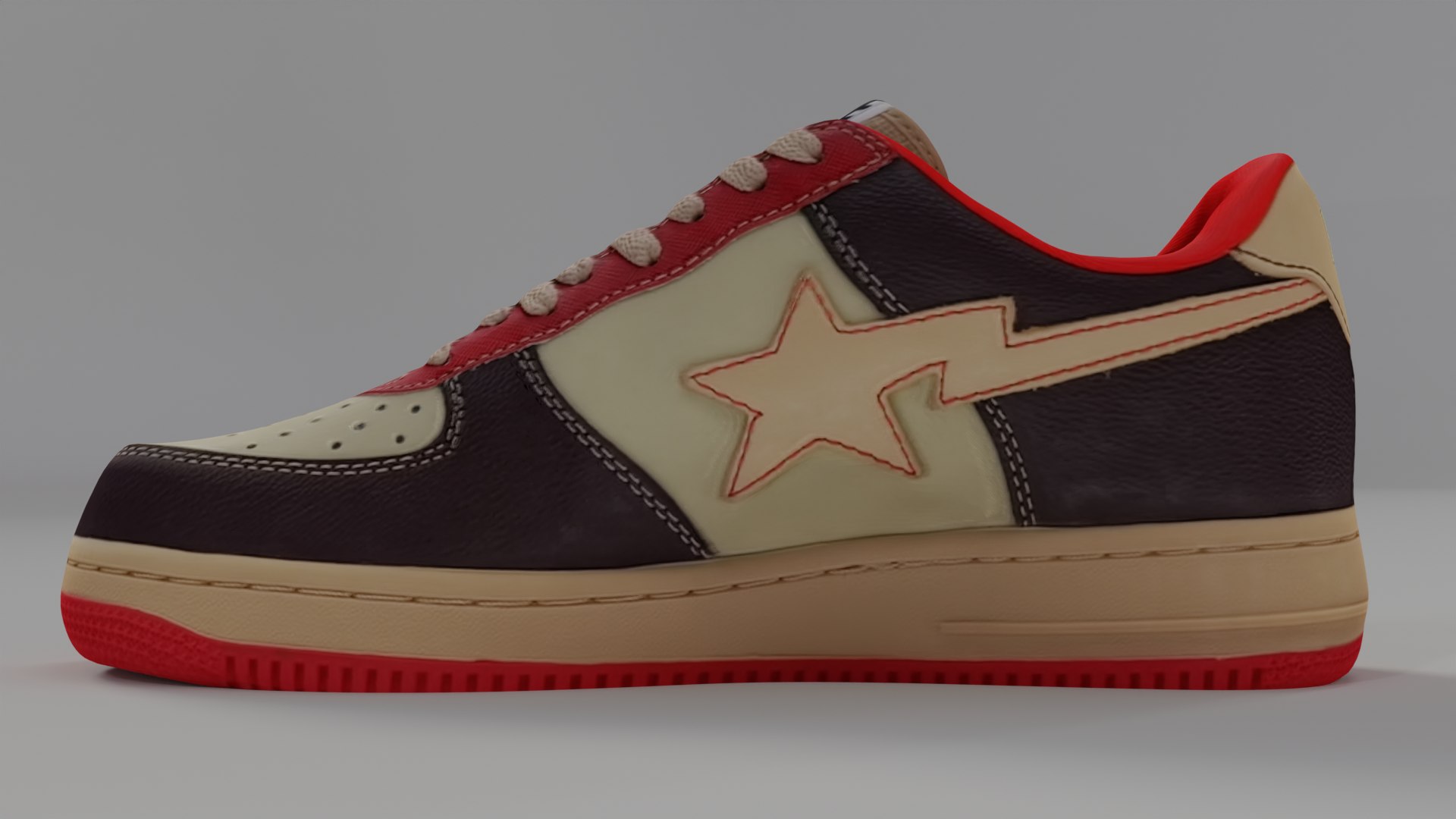 3D A Bathing Ape Bape Sta LowKanye West College Dropout1 Model ...
