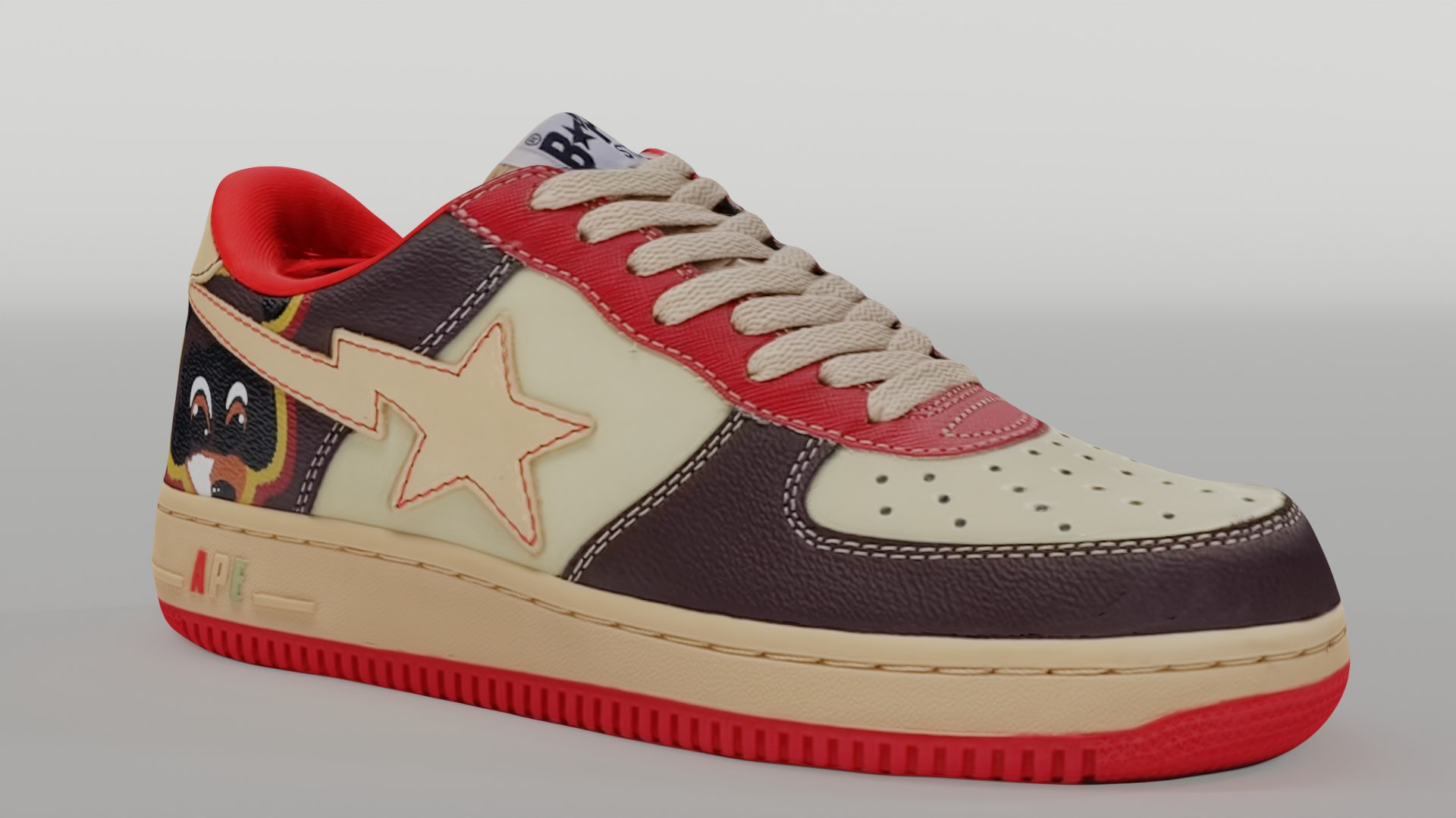 3D A Bathing Ape Bape Sta LowKanye West College Dropout1 Model ...