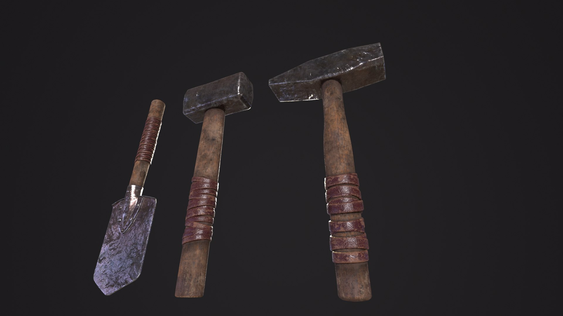 3D Medieval Hammers and Shovel - TurboSquid 2150193