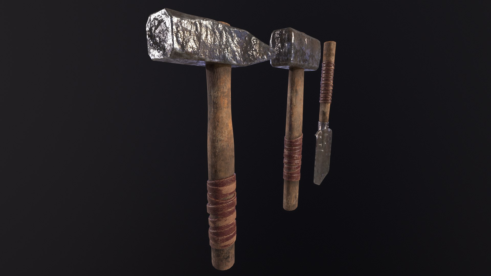 3D Medieval Hammers and Shovel - TurboSquid 2150193