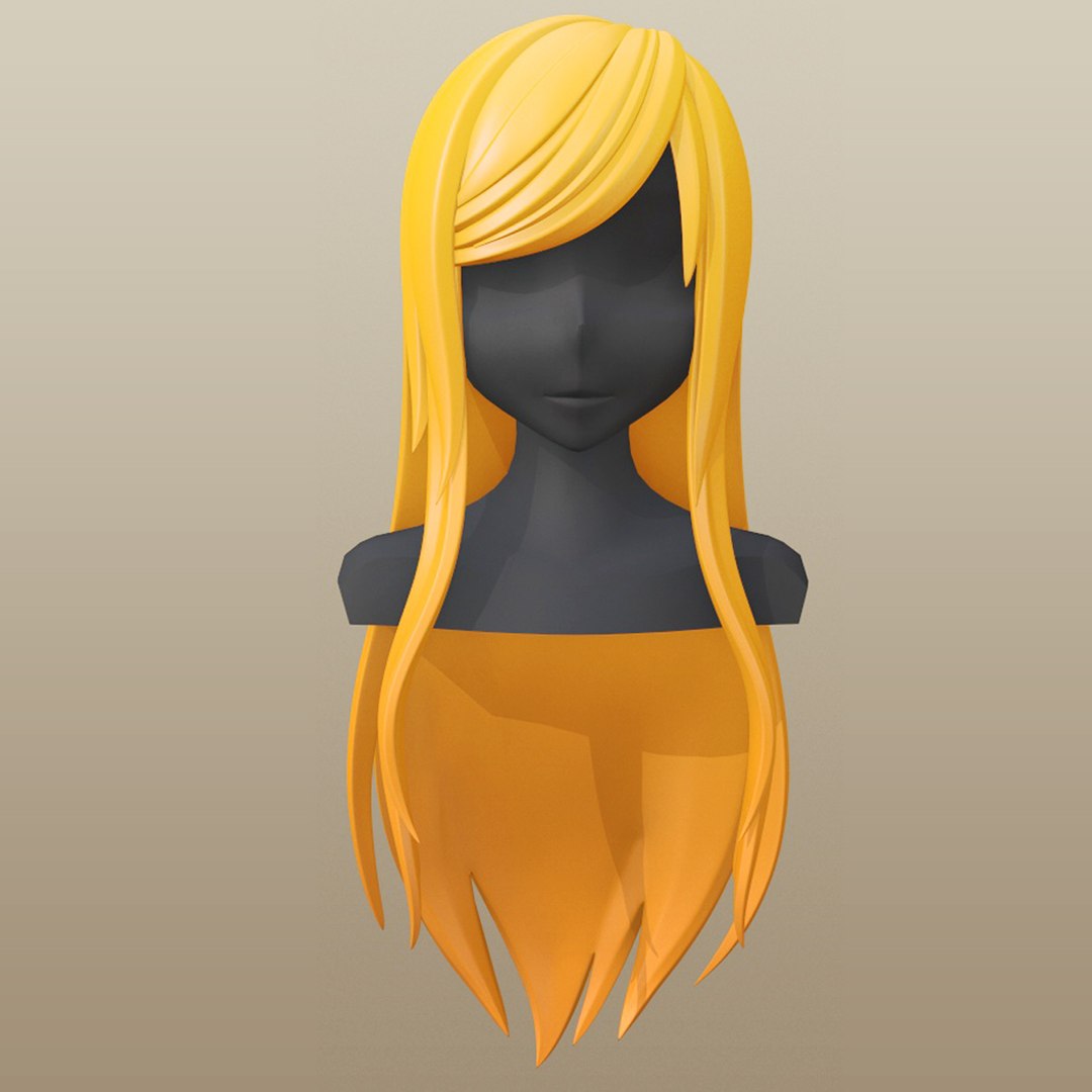 3d Hair Girl Anime Model Turbosquid 1681573