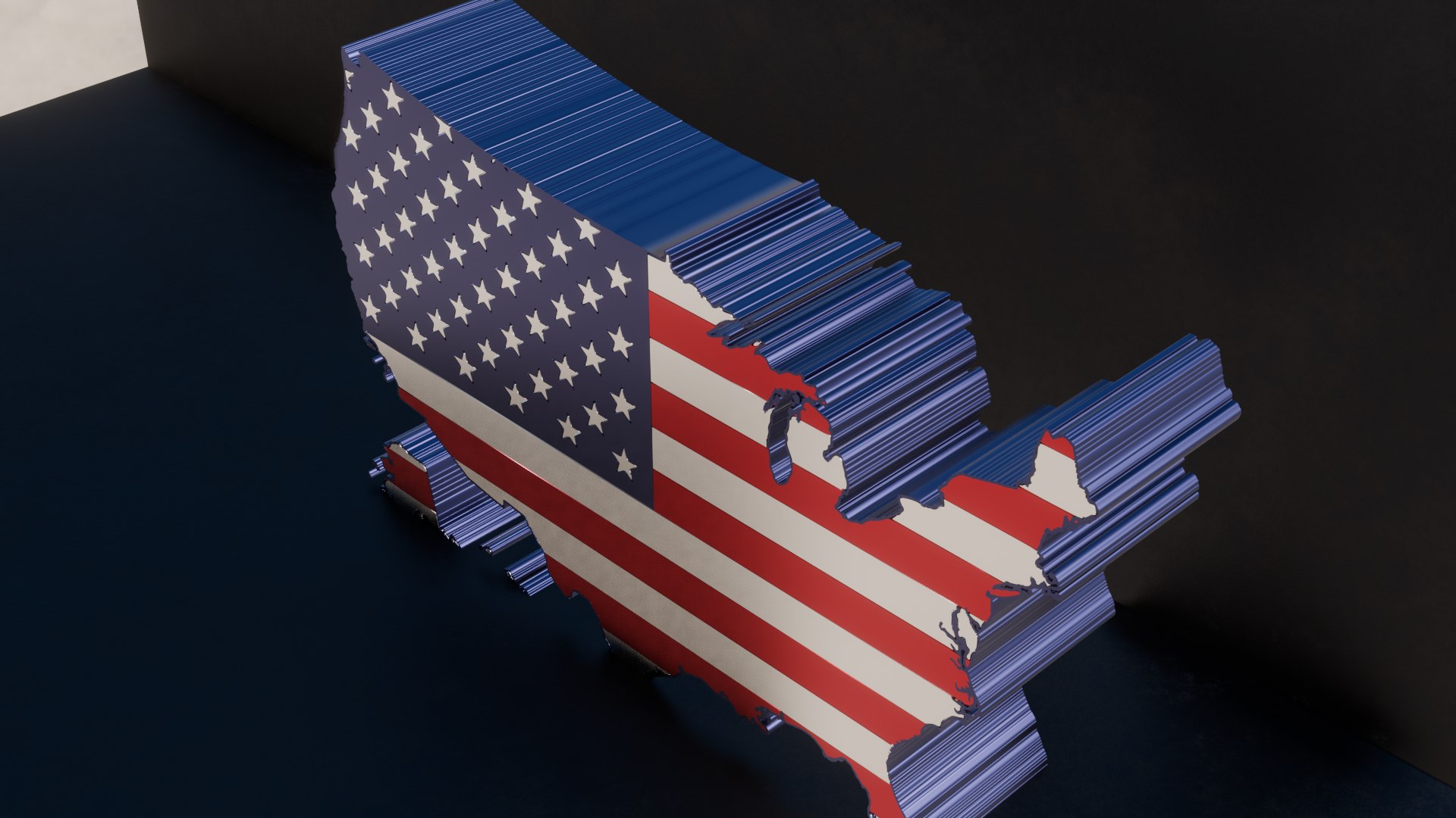 United States Map Flag 3D Model - TurboSquid 2235679