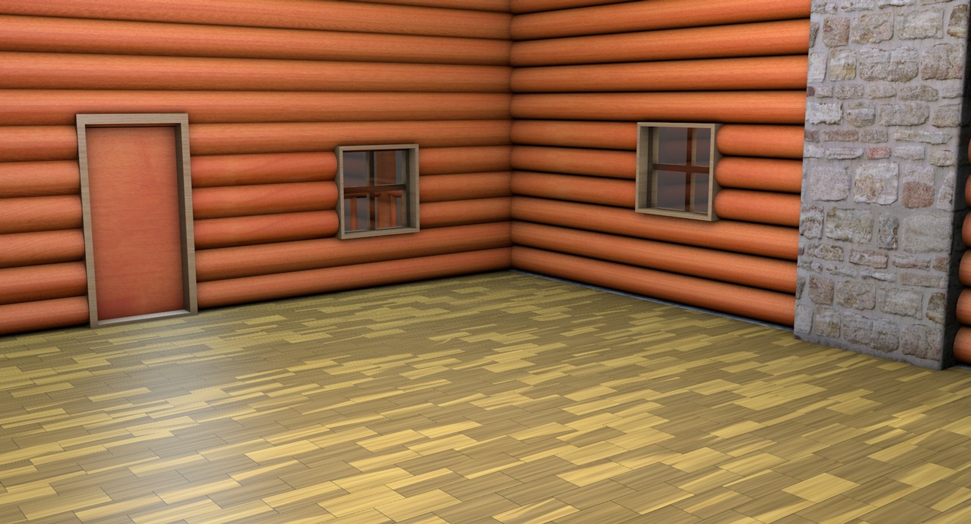 Log Cabin C4d
