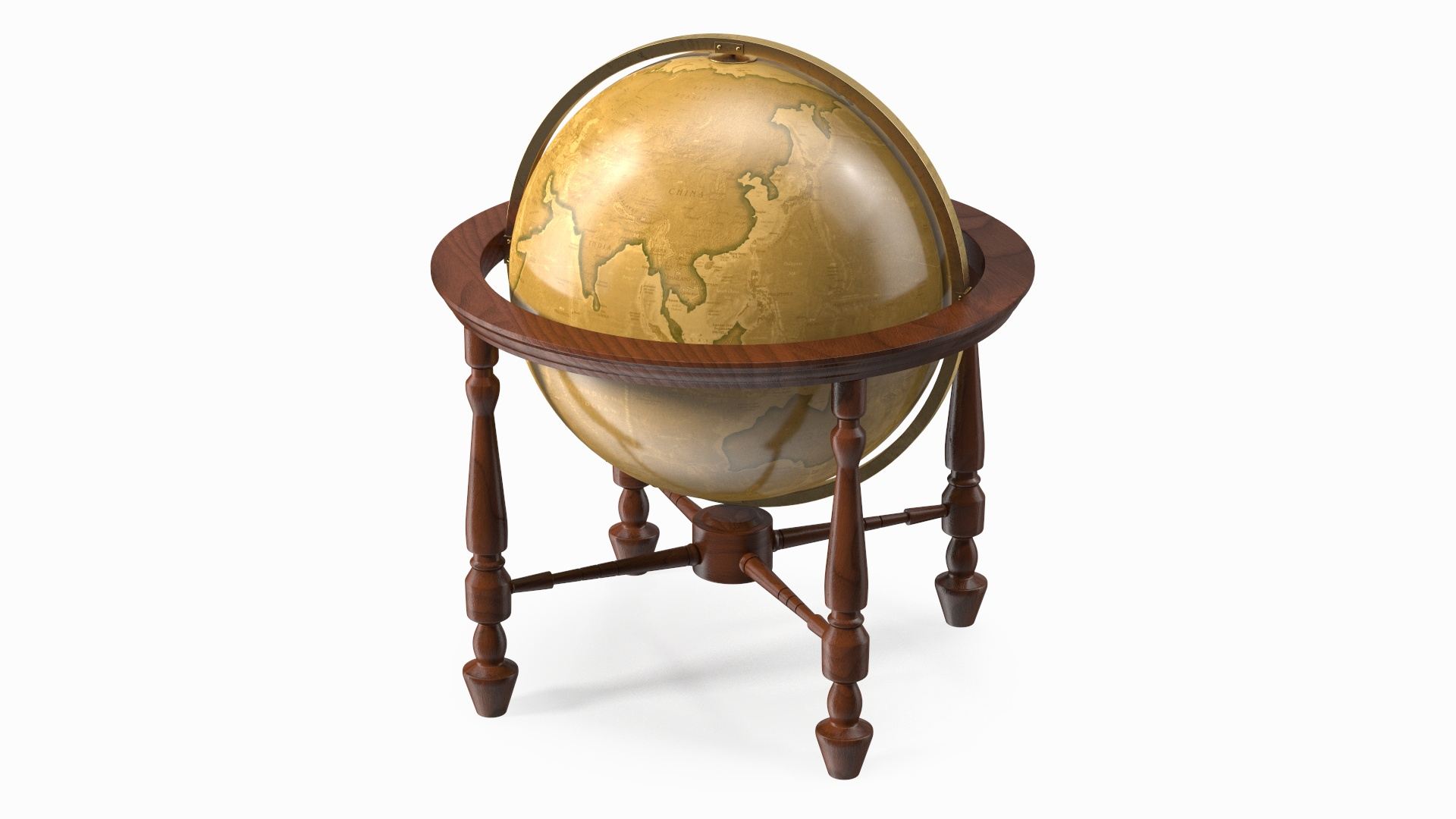 Floor Standing World Globe Antique 3D - TurboSquid 2146538