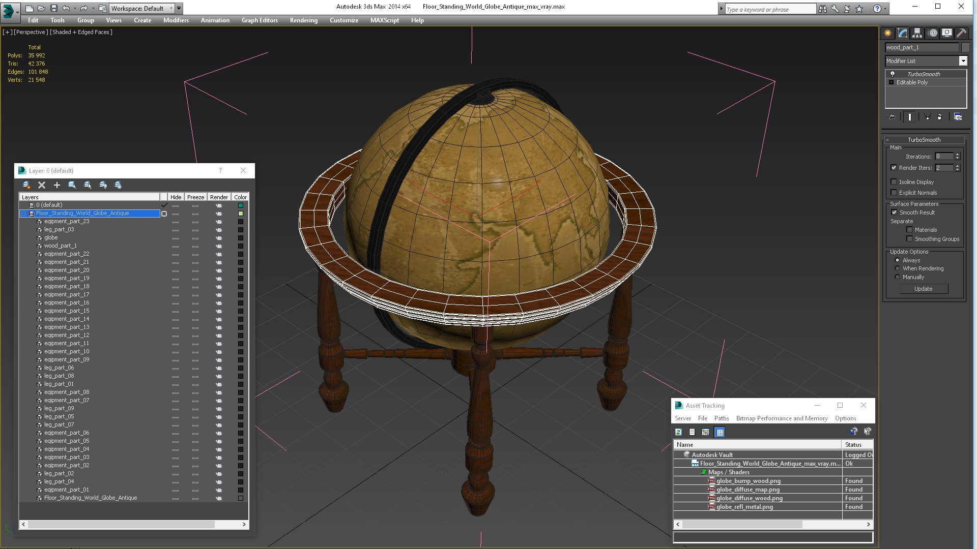 Floor Standing World Globe Antique 3D - TurboSquid 2146538