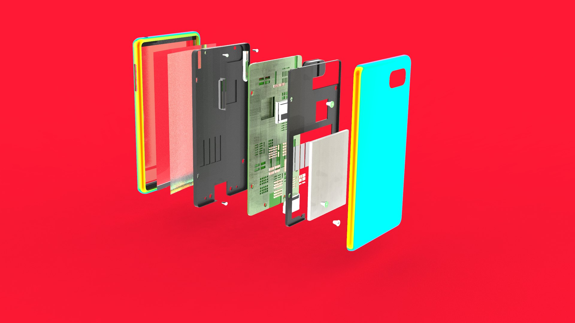 Exploded Phone 3D - TurboSquid 1409912