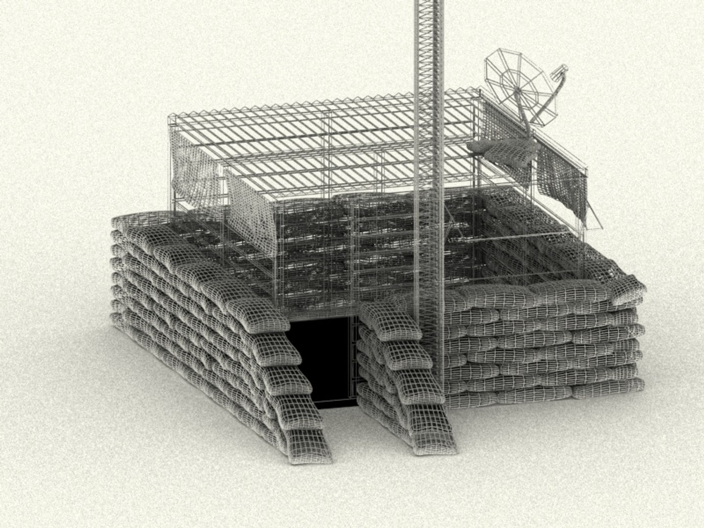 3d Military Shack Model