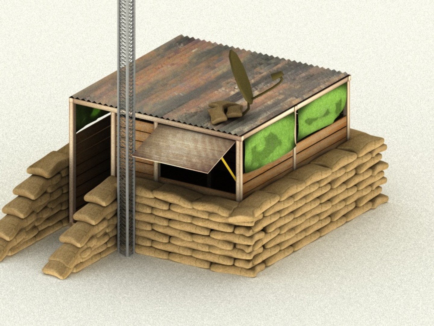 3d Military Shack Model