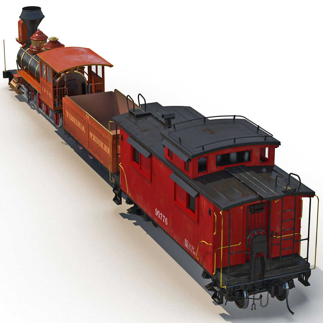 3d model steam train caboose