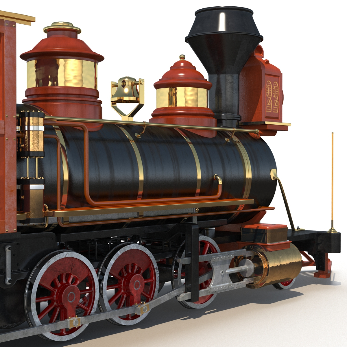 3d model steam train caboose