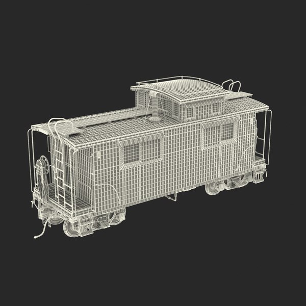 3d model steam train caboose
