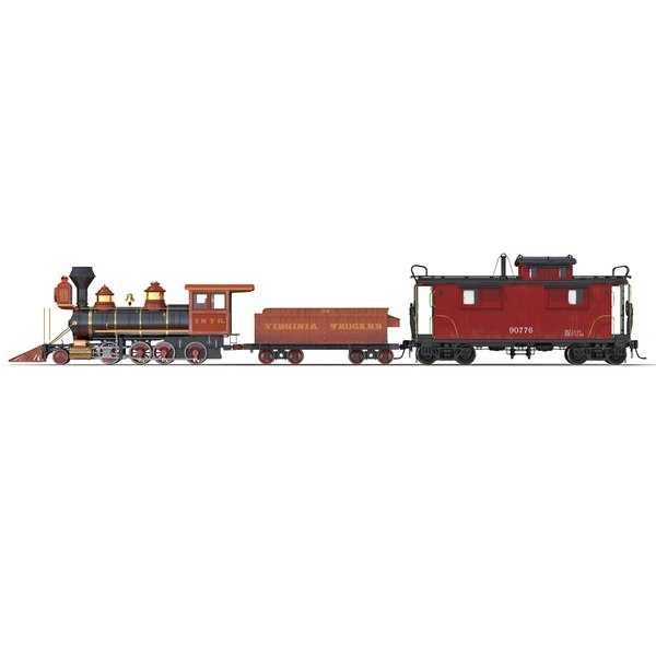 3d model steam train caboose