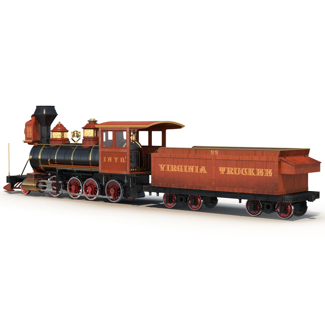 3d model steam train caboose