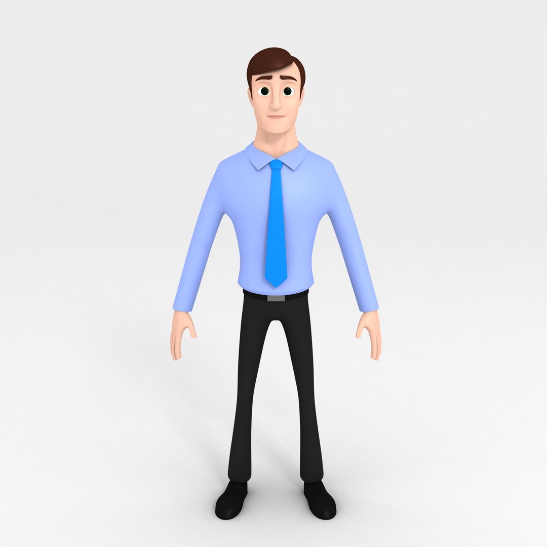Office Man Cartoon Model - TurboSquid 1227832