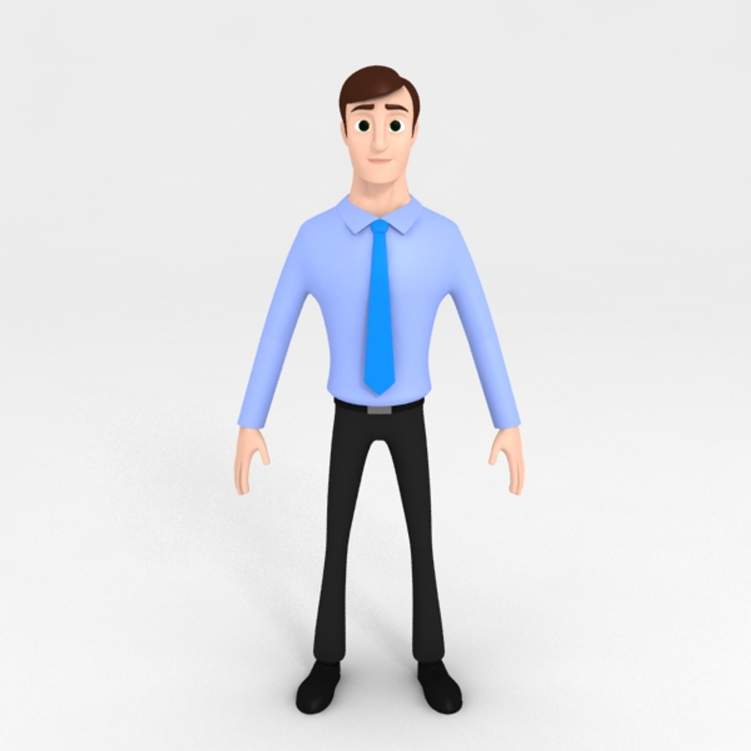 Office Man Cartoon Model - TurboSquid 1227832