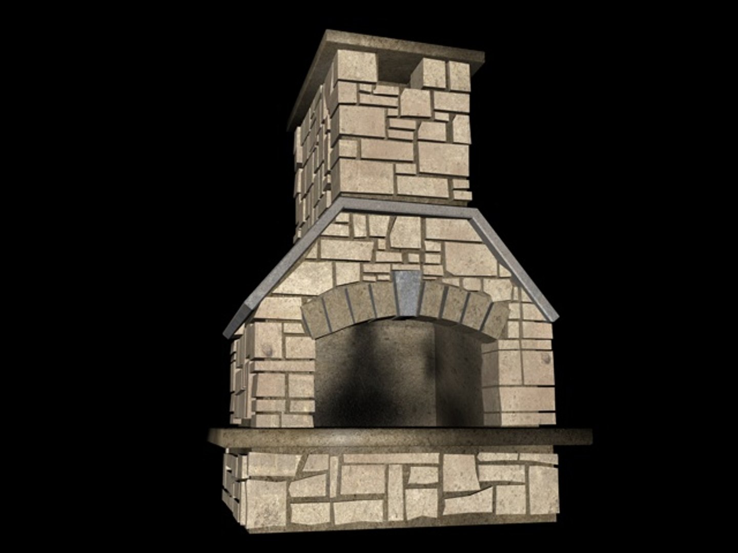 Fireplace Stone R 3d Model
