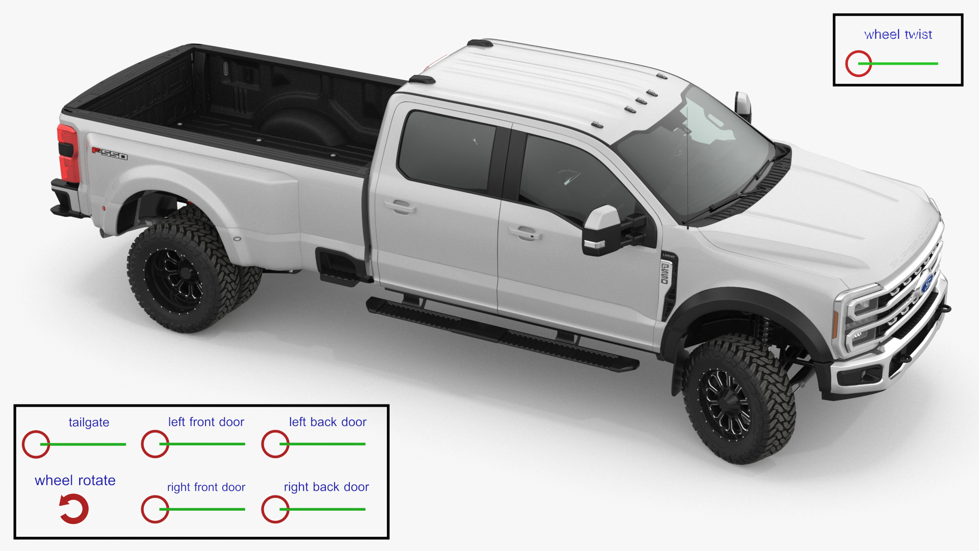 Ford Super Duty F-550 Lariat 2023 Lift Kit Gray Rigged 3D Model ...