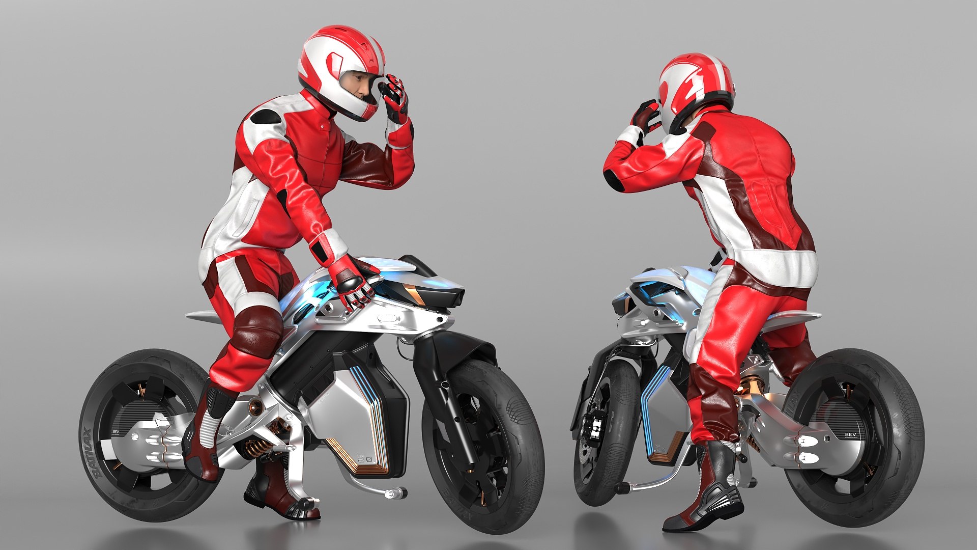 3D Racer On Yamaha MOTOROiD 2 Model - TurboSquid 2367778