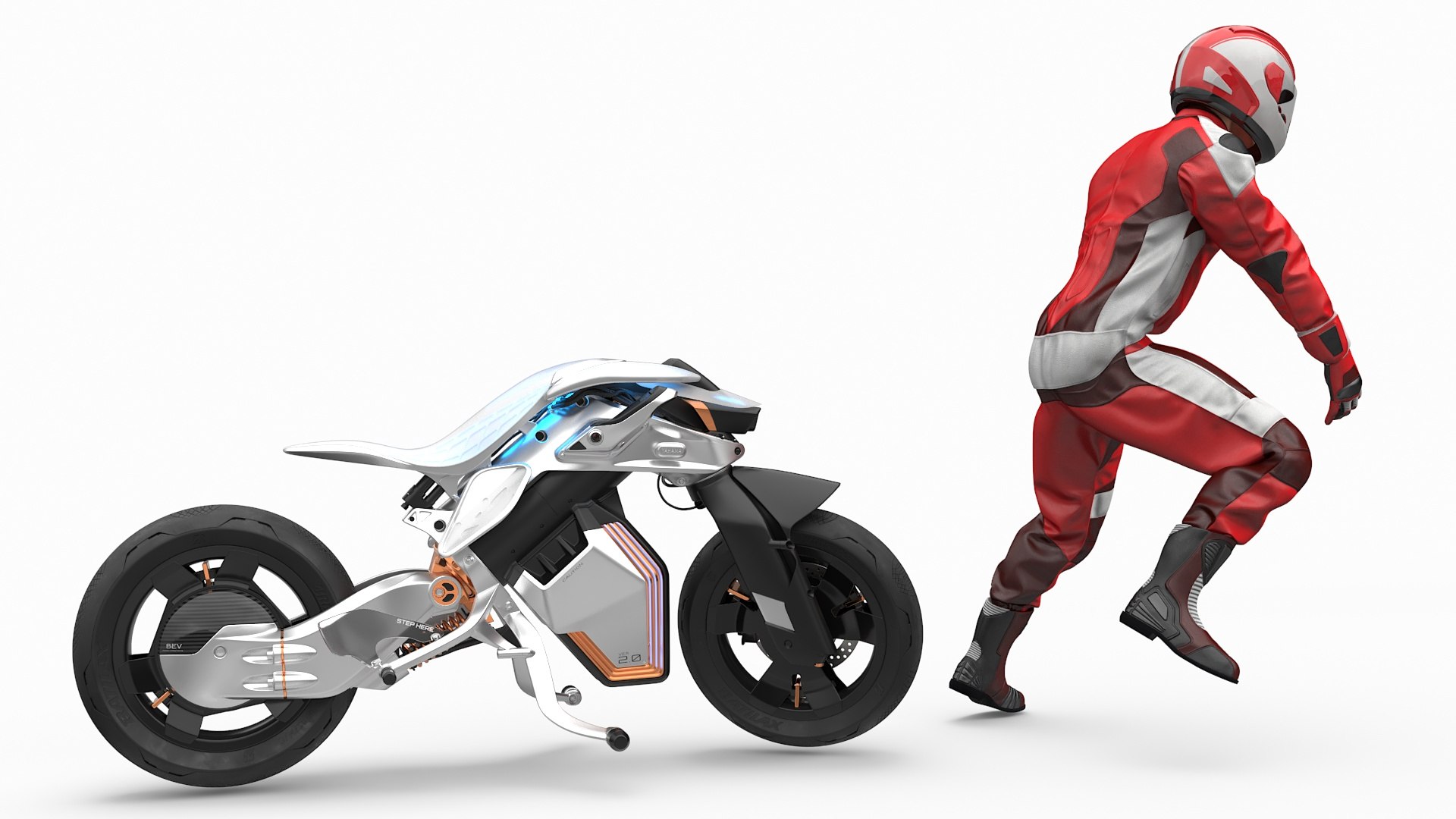 3D Racer On Yamaha MOTOROiD 2 Model - TurboSquid 2367778