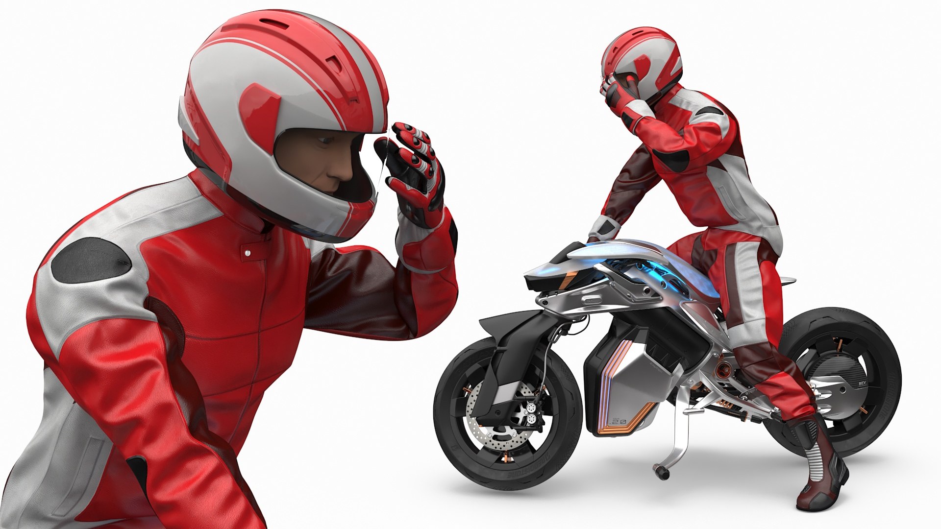 3D Racer On Yamaha MOTOROiD 2 Model - TurboSquid 2367778