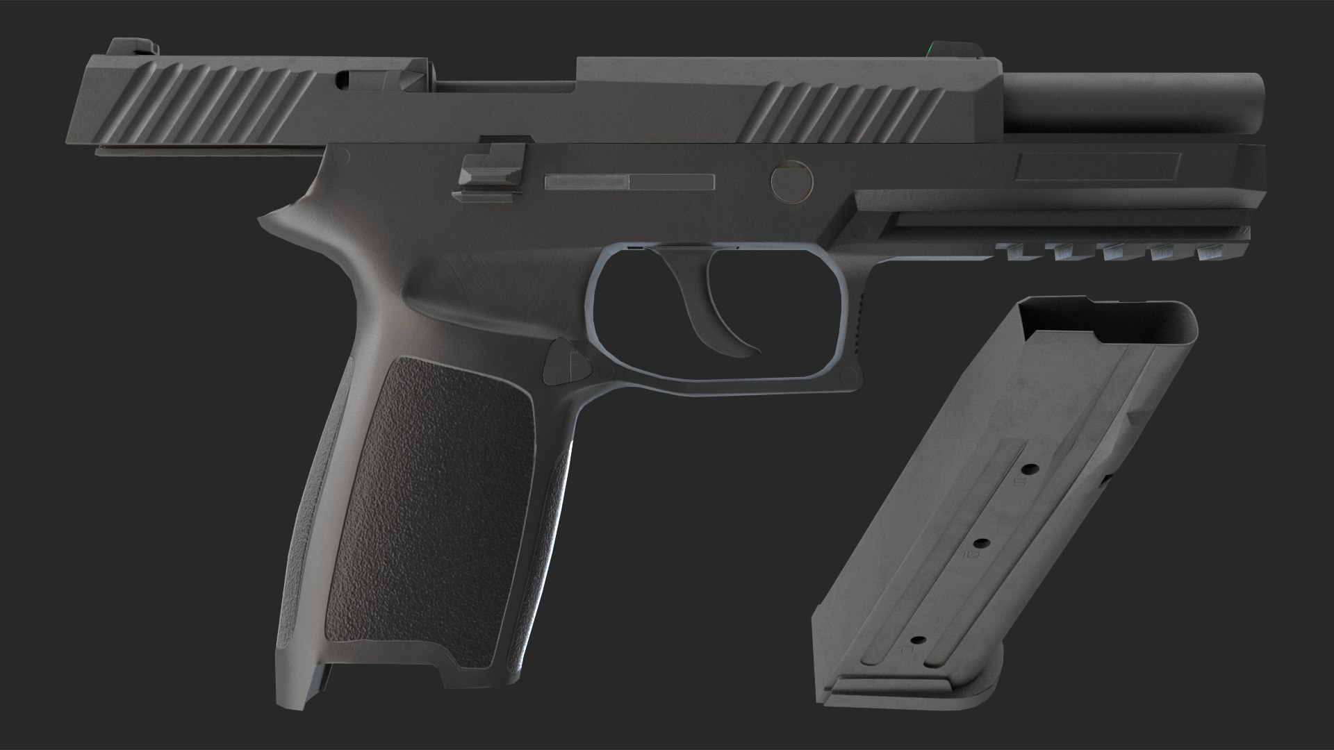 Modern Tactical Pistol Game Weapon Model - TurboSquid 2134132