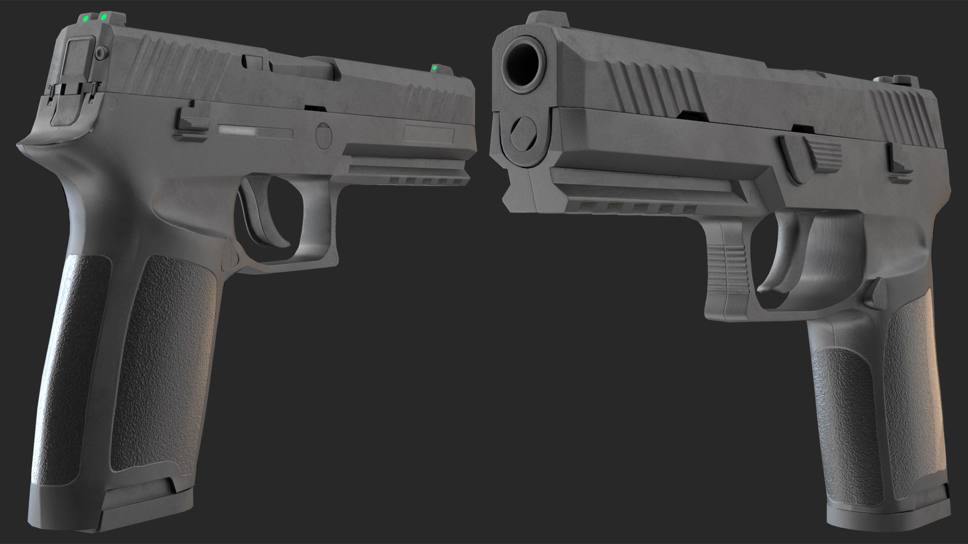Modern Tactical Pistol Game Weapon Model - TurboSquid 2134132