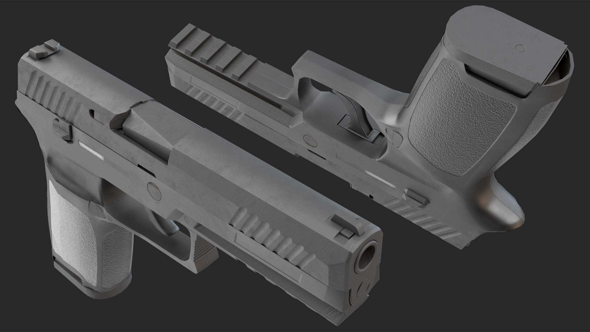 Modern Tactical Pistol Game Weapon Model - TurboSquid 2134132