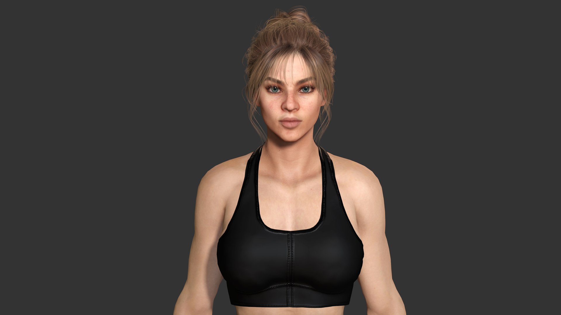 AAA 3D REALISTIC FEMALE CHARACTER - MUSCULAR BLONDE WOMAN 3D Model ...