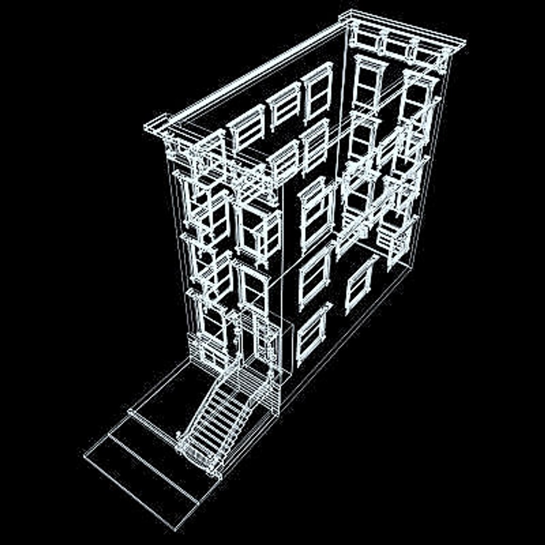 Brownstone Apartment Building 3d Model