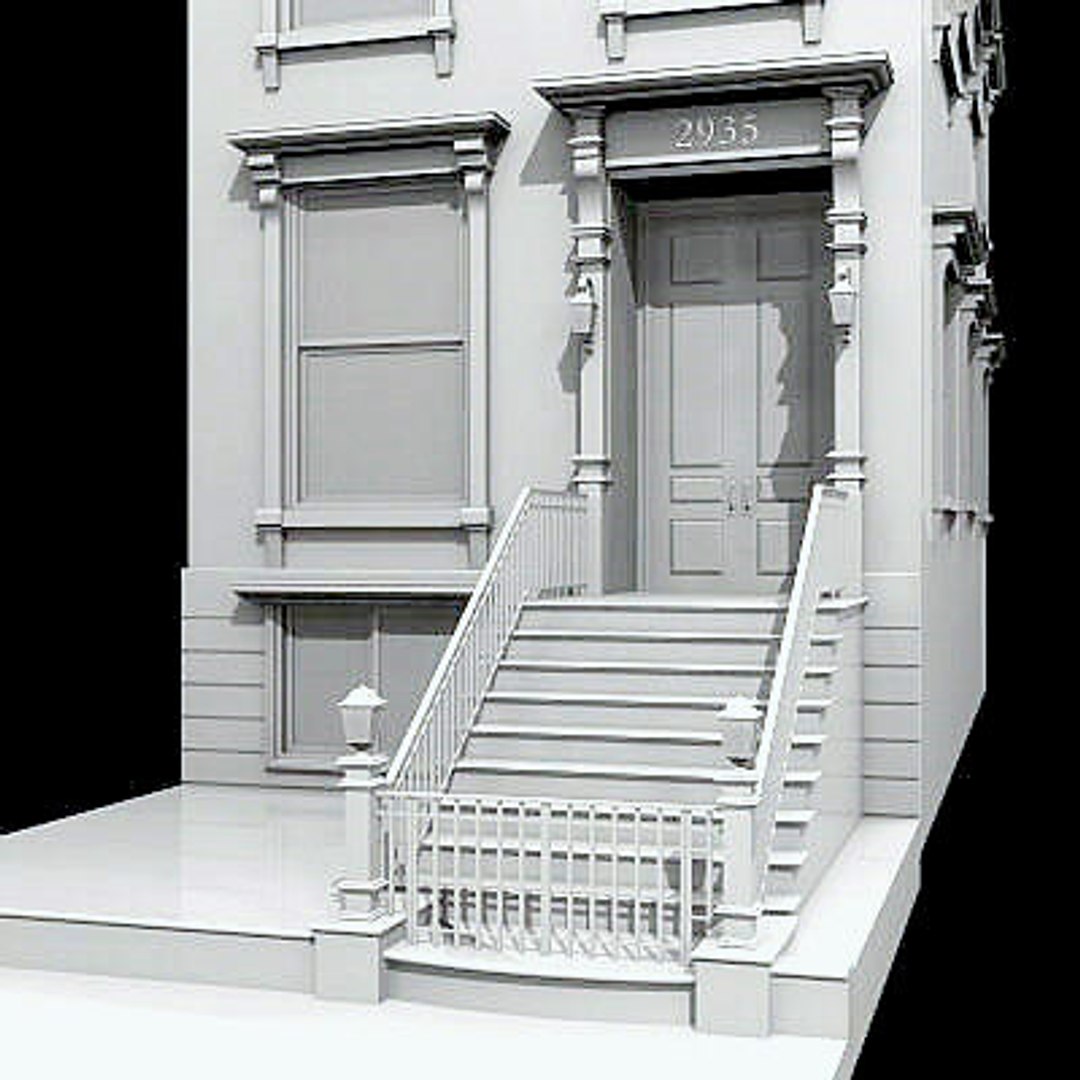 Brownstone Apartment Building 3d Model