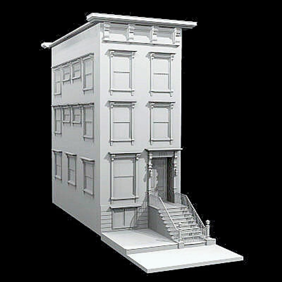 Brownstone Apartment Building 3d Model