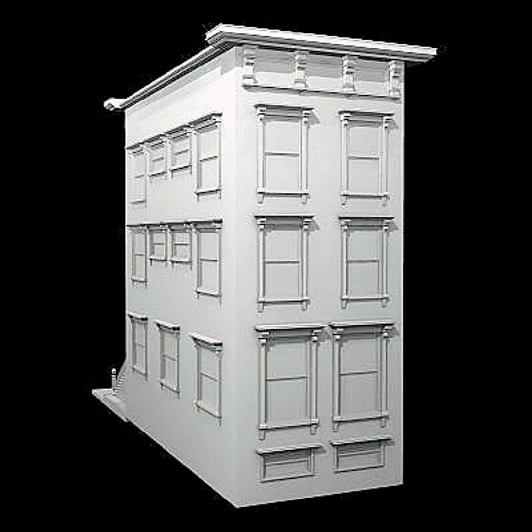 Brownstone Apartment Building 3d Model