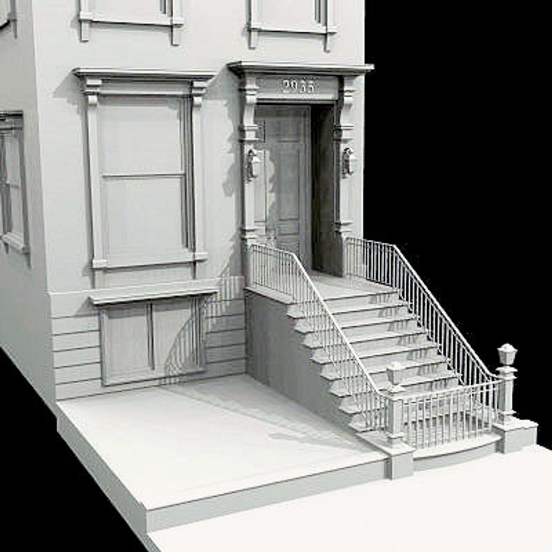 Brownstone Apartment Building 3d Model