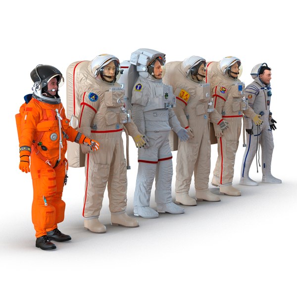 3d model rigged astronauts 2 modeled