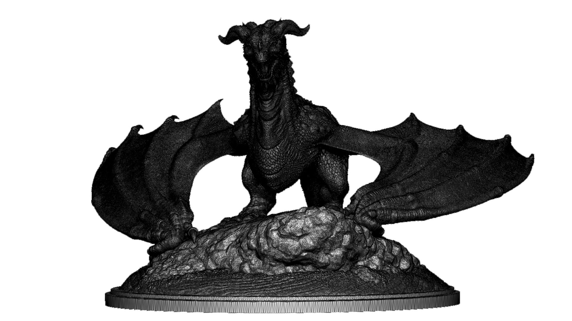 Dragon On Rock Base 3D Model - TurboSquid 2367602