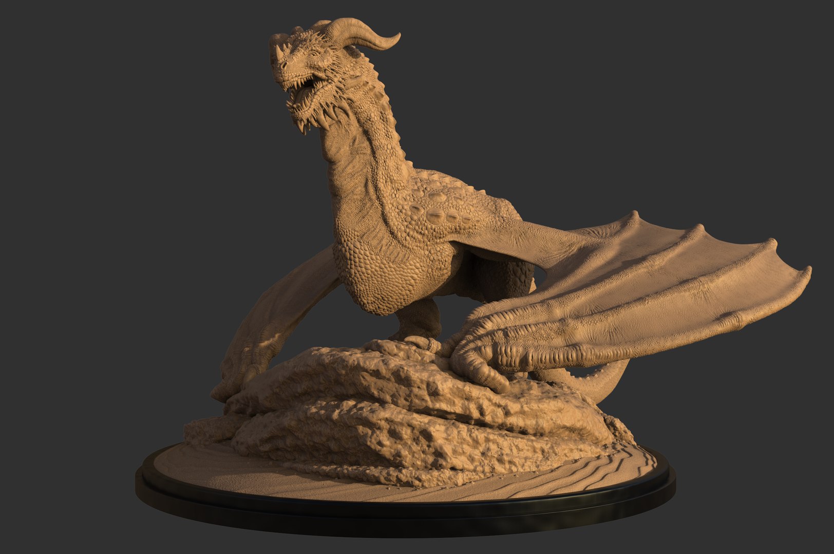 Dragon On Rock Base 3D Model - TurboSquid 2367602